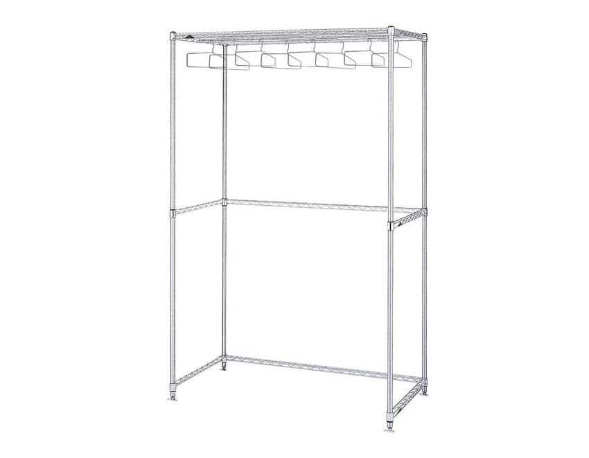 Gowning room racks and benches